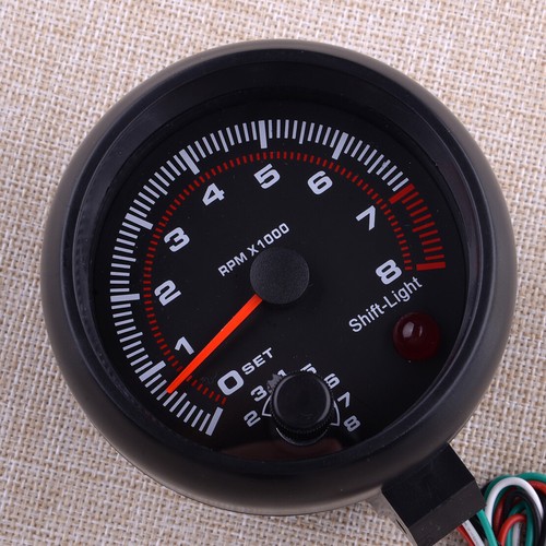 3.75" 8000RPM 12V Black Car Tachometer Gauge Tacho Meter LED Shift ...