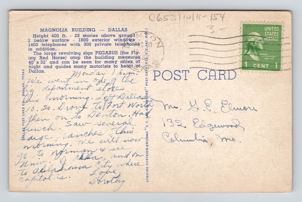 Postcard Magnolia Building Dallas Texas Also Adolphus and Baker Hotels | eBay