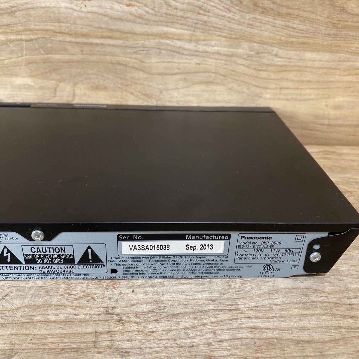 Panasonic DMP-BD89 Blu-Ray Disc Player NO Remote Tested Panasonic DMP-BD89 Blu-Ray Disc Player NO Remote Tested