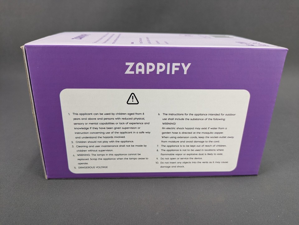 ZAPPIFY Z20 Mosquito Zapper Indoor & Outdoor Cordless Rechargeable NEW ...