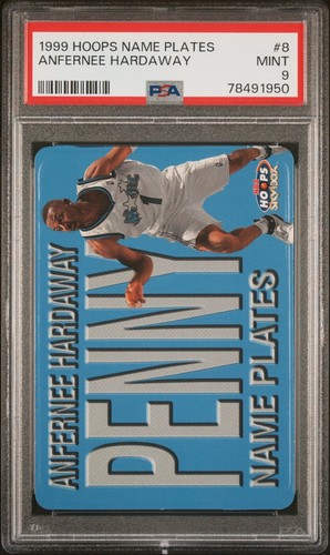 1999 Skybox NBA Hoops Name Plates Anfernee Hardaway #8 Insert PSA 9 Low ...