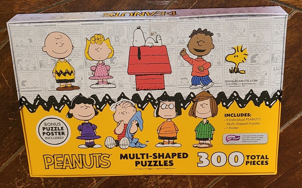 Rose Art 300 Pieces PEANUTS 9 Individual Multi-Shaped Puzzles! #0075VZA ...