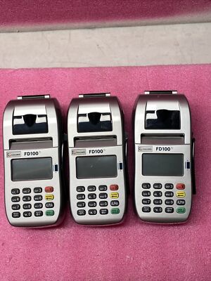 Lot Of 3 FIRST DATA FD100TI CREDIT CARD / DEBIT CARD TERMINAL NO POWER ...