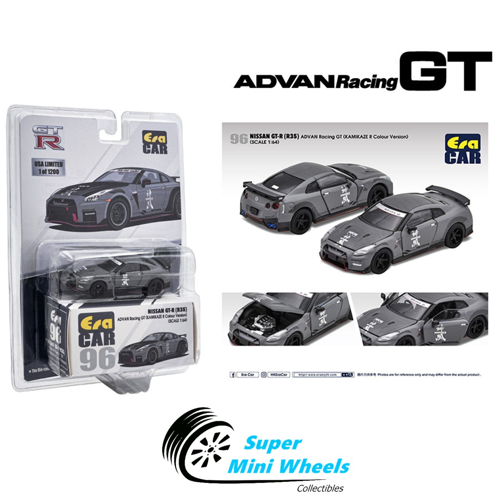 ERA Car 1:64 - Nissan GT-R R35 Advan Racing GT – Kamikaze R Grey – USA ...