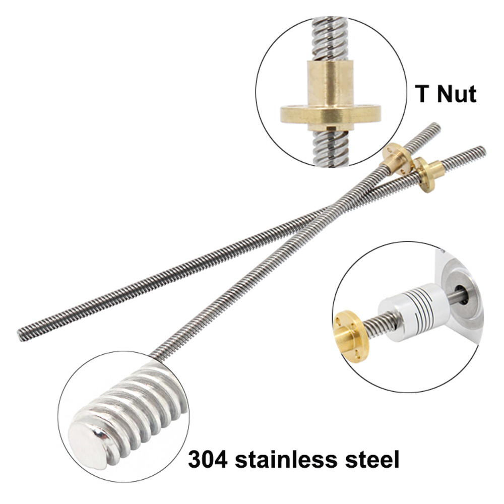 8mm T8x2 Lead Screw Threaded Rod T8 Trapezoidal ACME Stepper 150 200 ...
