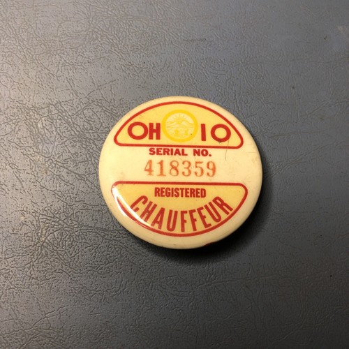 Vintage Ohio OH Chauffeur / Driver Pin Back Button Badge Registered | eBay