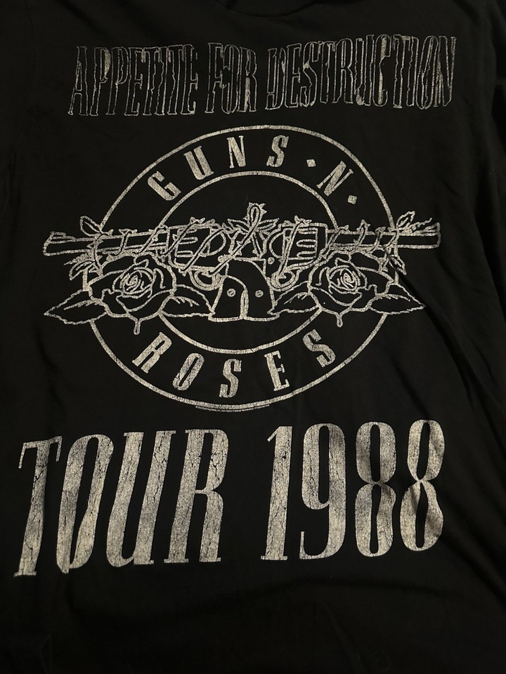 Guns-n-Roses Vintage 1988 Tour Long Sleeve Black T-shirt Medium ...