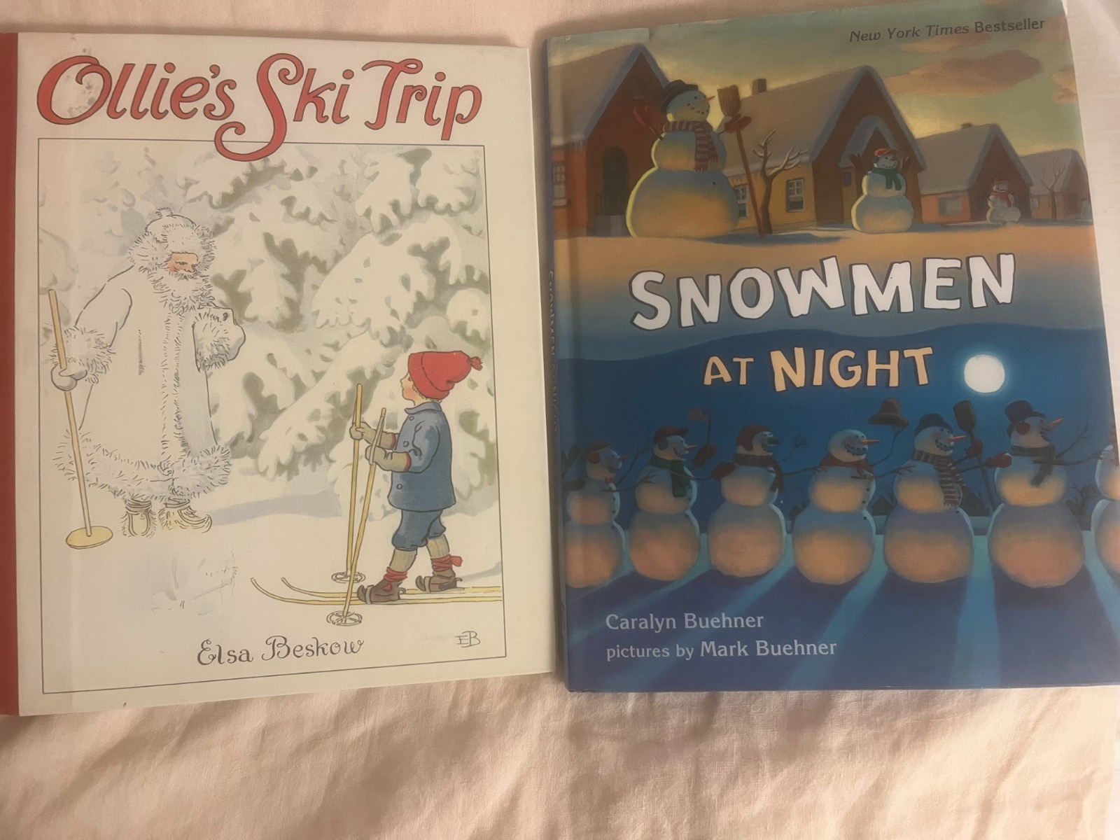 Lot of 2 Winter Children's Books: Ollie's Ski Trip and Snowmen at Night ...