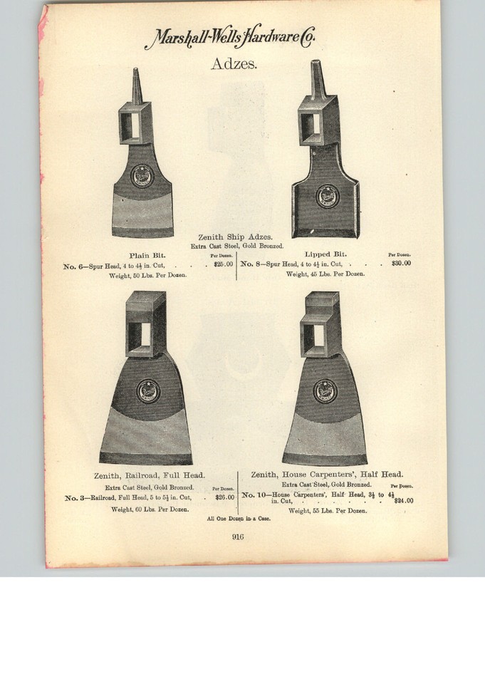 1900s PAPER AD 2 Sided Axe Axes Zenith Perfect Broad Adzes Railroad | eBay