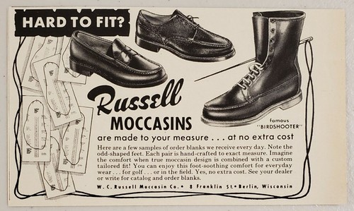 1959 Print Ad Russell Moccasins & Birdshooter Boots Made in Berlin ...