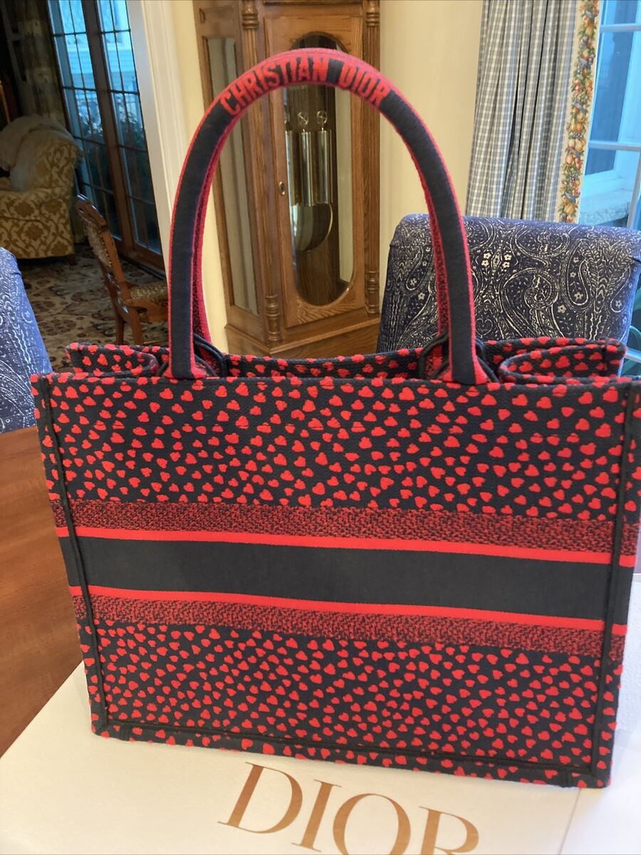 Auth Christian Dior Book Tote Bag Navy Red Tote Bag I Love Auth Christian Dior Book Tote Bag Navy Red Tote Bag I Love