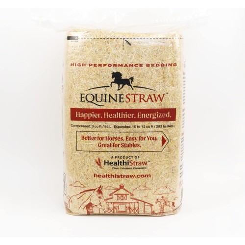HealthiStraw EquineStraw Premium Straw Bedding, Compressed Bale, 3 ...
