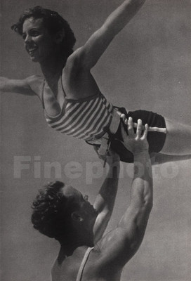 1935 Vintage SIGURD FISCHER Acrobat Dance Lift Gymnasts Denmark Photo ...