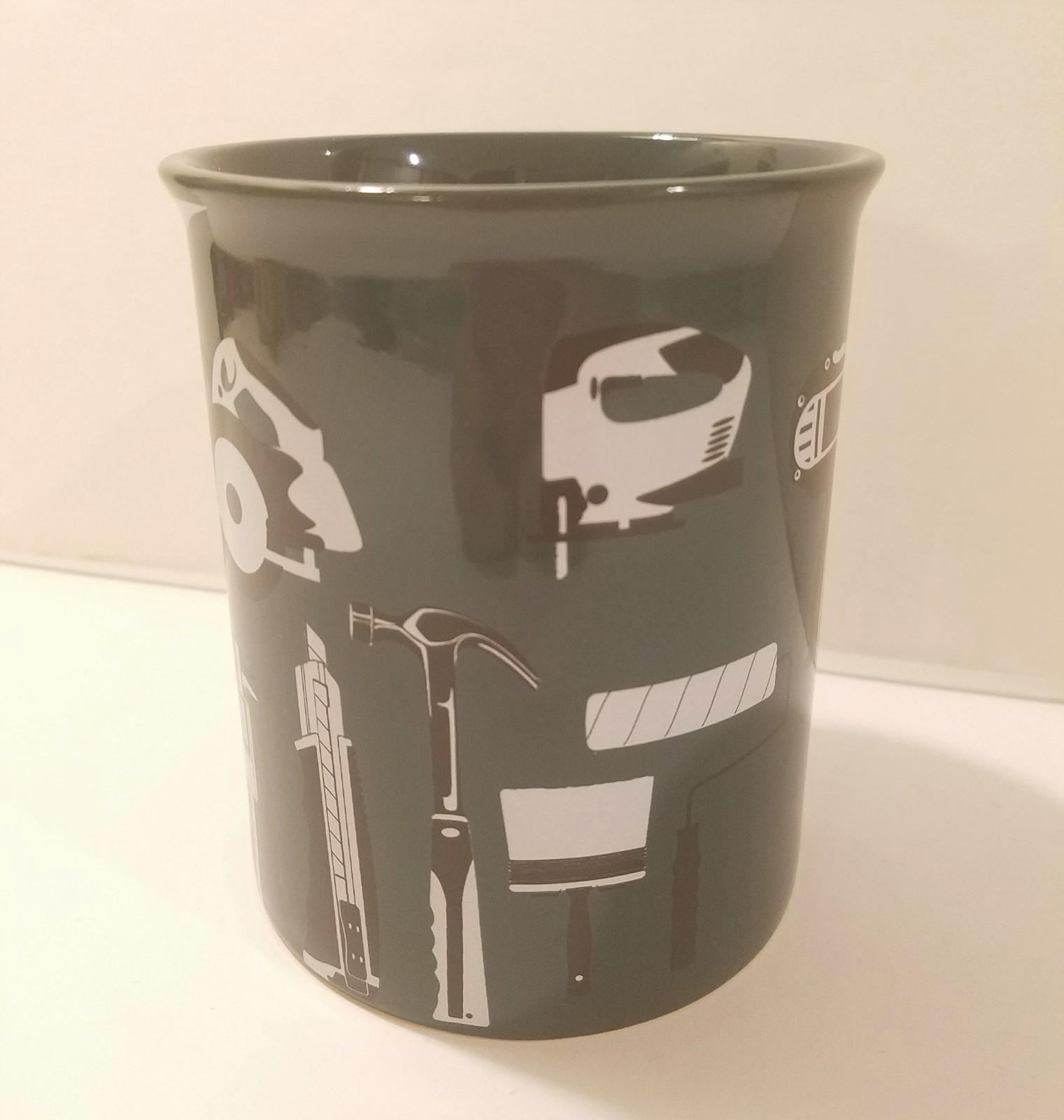 Menards Collectible Green Ceramic Coffee Mug Cup, Tools Saws Carpentry ...