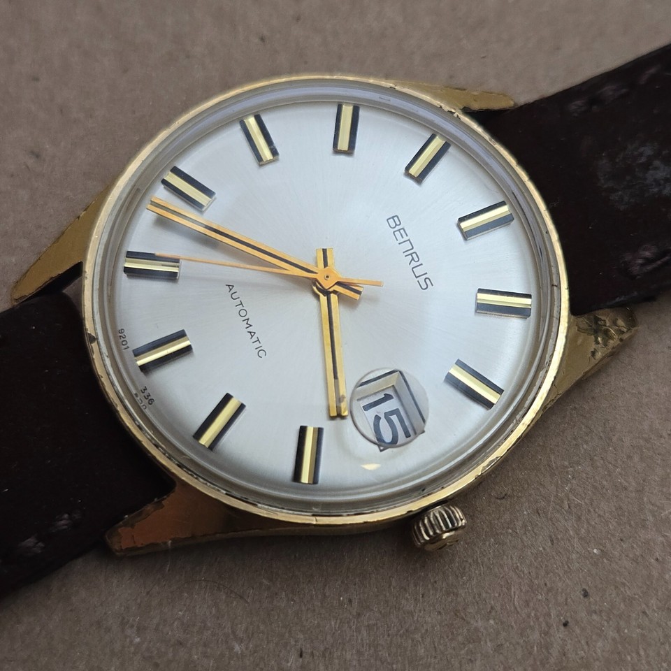 Vintage BENRUS men's automatic watch DATE 12G1B2 17Jewels 1970s | eBay