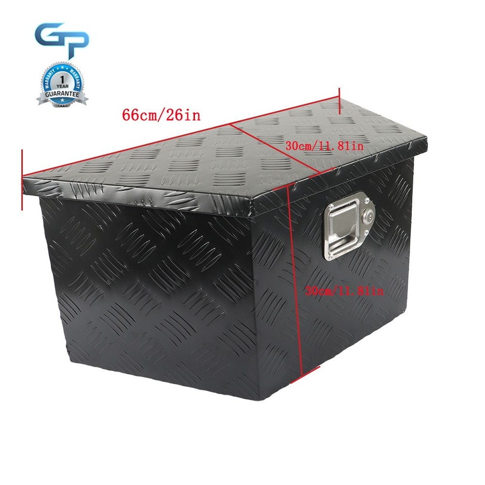 26 Inch Aluminum Trailer Tongue Box Pickup truck Tool Box Black(26''X13 ...