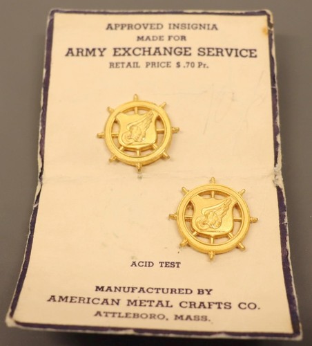 VINTAGE WW II US ARMY OFFICER'S TRANSPORTATION CORPS LAPEL PINS EARLY ...