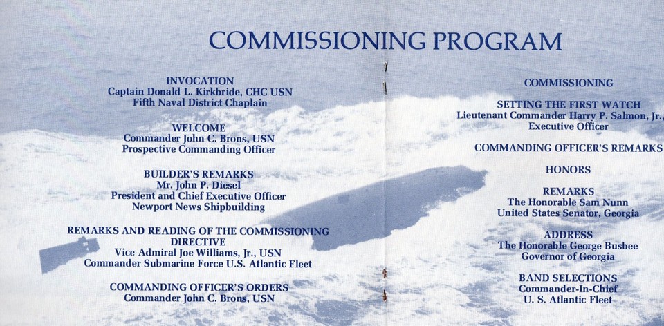 USS Richard B. Russell SSN 687 Commissioning Ceremony Program 1975 w ...