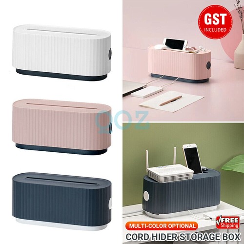 Cable Storage Box Tidy Wire Management Case Power Plug Socket Organizer ...