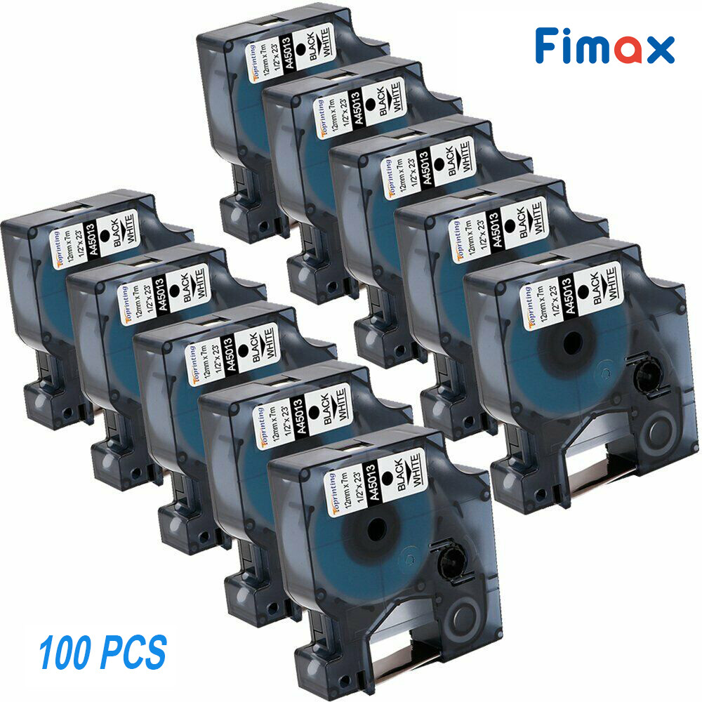 100PK D1 Label Tape 45013 S0720530 for DYMO LabelManager 160 280 420P ...