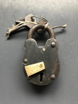 Handmade Traditional old english padlock 2 lever Antique Iron - LARGE ...
