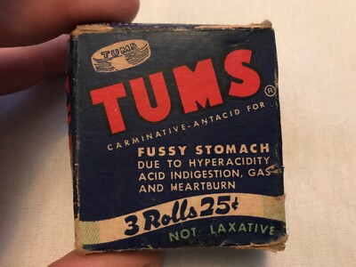 TUMS Vintage Advertising 3 Rolls Original Box | eBay