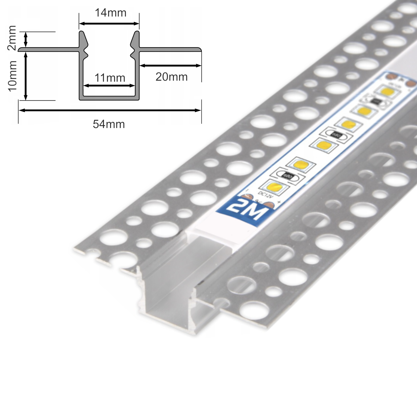 LED Aluminium Profil Trockenbau Unterputz Leiste Rigips 2M Lang LED ...