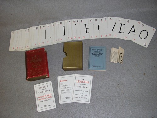 Antique Card Game Waddington's Lexicon Complete Deck of 52 Box Rule ...