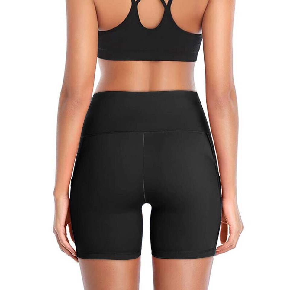 Women High Waist Biker Athletic Yoga Shorts Workout Gym Tummy Control ...