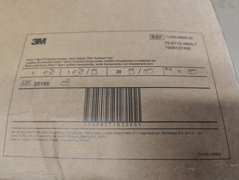 Lot of 20 3M 11385-00000-20 Safety Glasses: Anti-Scratch Clear ...