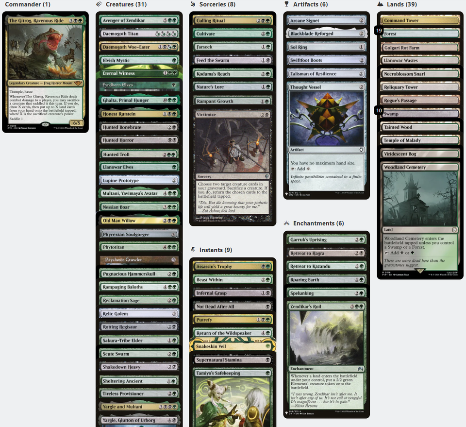 The Gitrog, Ravenous Ride SADDLE LANDFALL DRAW Magic MTG Custom ...