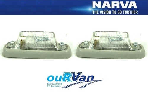 2 x NEW NARVA 85874 FRONT END WHITE CLEARANCE LAMP LIGHT GREY BASE TWIN ...