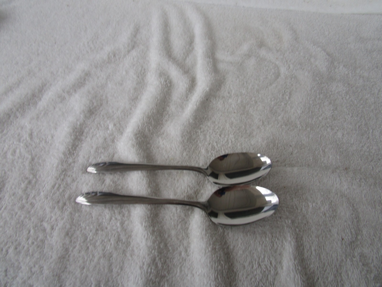 SET OF 2~~Silco 7" Spoons~ Prevue Pattern~ Stainless Steel USA~~~CLEAN ...
