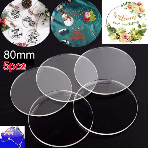5PCS Clear Acrylic Plastic Circle Discs Round Sheet 2mm Disk Diameter ...