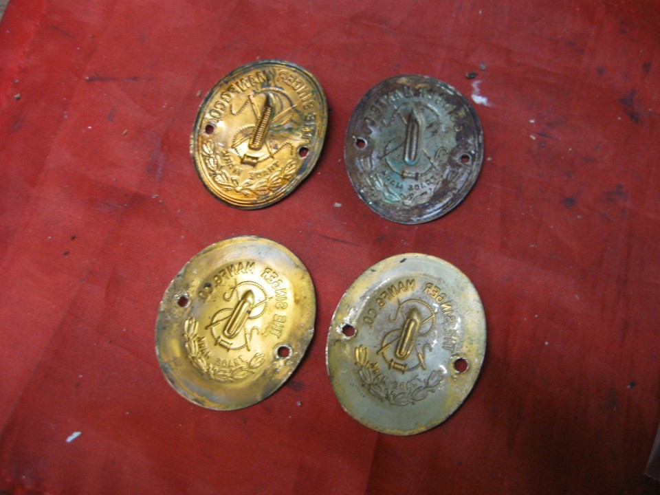 4 Singer Sewing Machine Badge Emblem Logo Plates Jewelry Crafts ...