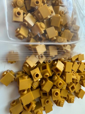 LEGO-NEW-#47905-PEARL GOLD-BRICK MODIFIED 1 X 1 W/ 2 STUDS ON OPP SIDE ...