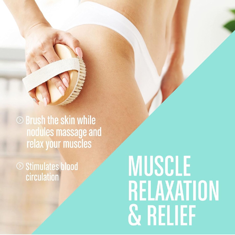 1/2X Dry Brushing Round Exfoliating Body Brush for Cellulite Lymphatic ...