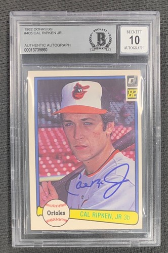 Cal Ripken Jr 1982 Donruss Signed Baseball Rookie Card #405 Auto BGS ...