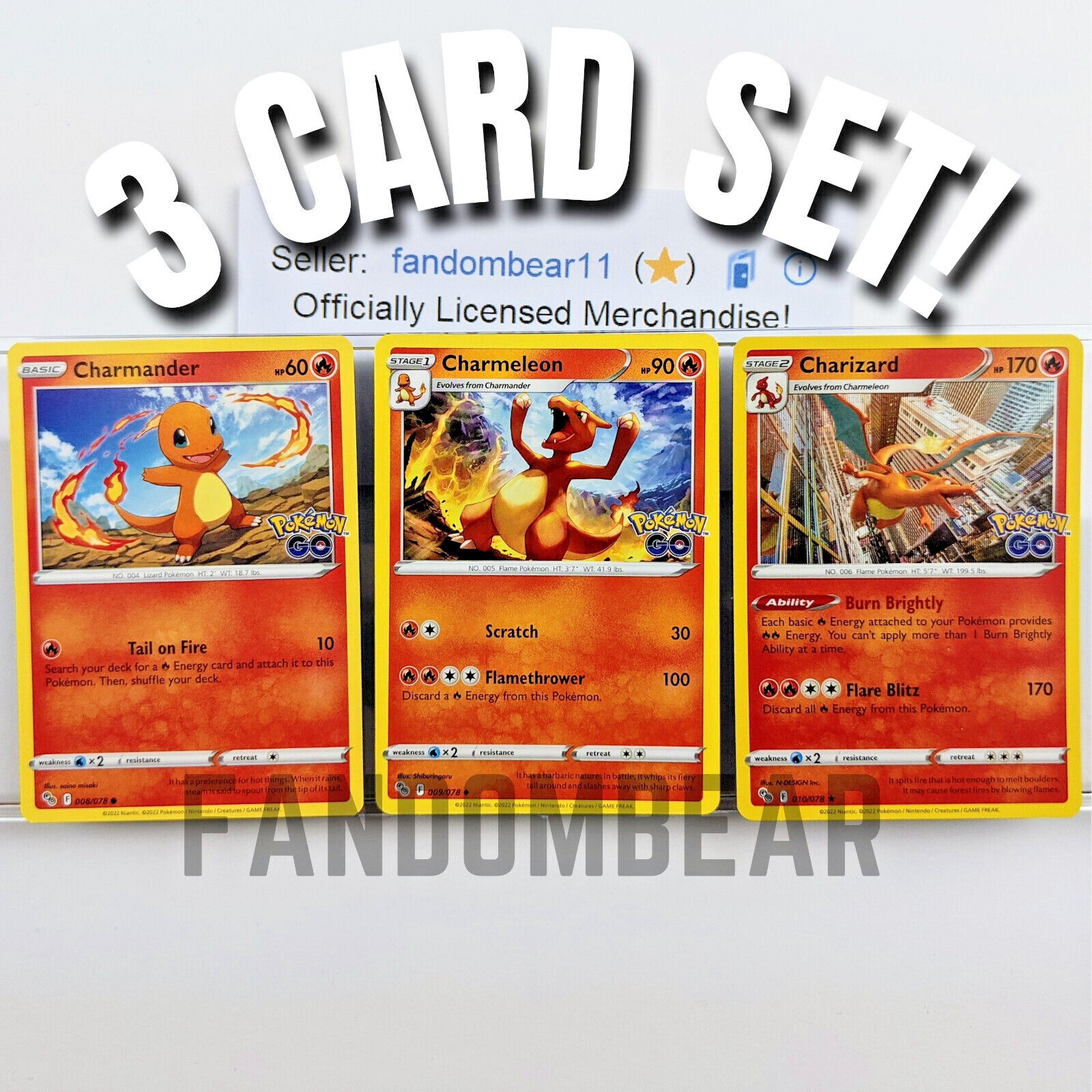 CHARMANDER CHARMELEON CHARIZARD Sword & Shield Pokemon Go 2022 ...