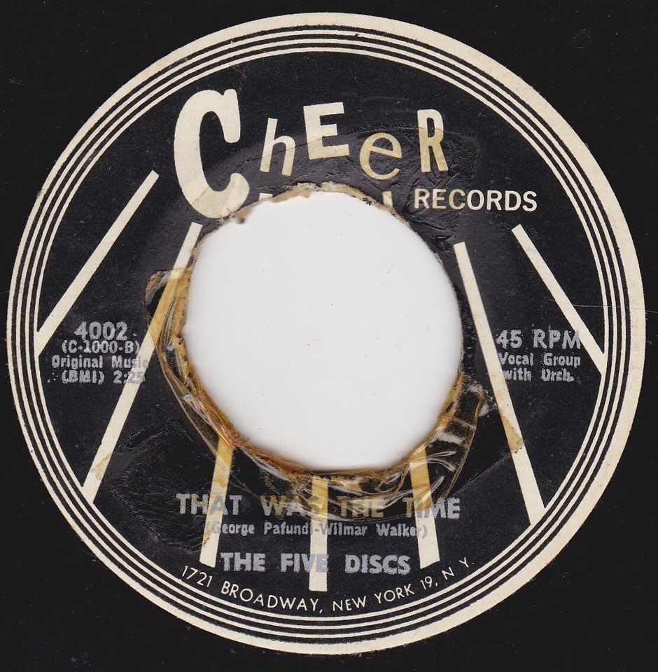 THE FIVE DISCS "NEVER LET YOU GO" /"THAT WAS THE TIME" (VG) | eBay