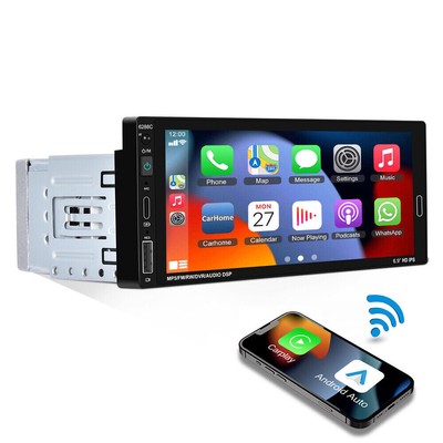 Single DIN 6.86" Touch Screen Carplay Android Auto Touch Screen Car ...