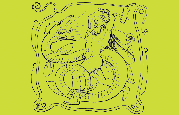 JORMUNGANDR *2X3 FRIDGE MAGNET* MIDGARD SERPENT THOR NORSE MYTHOLOGY ...