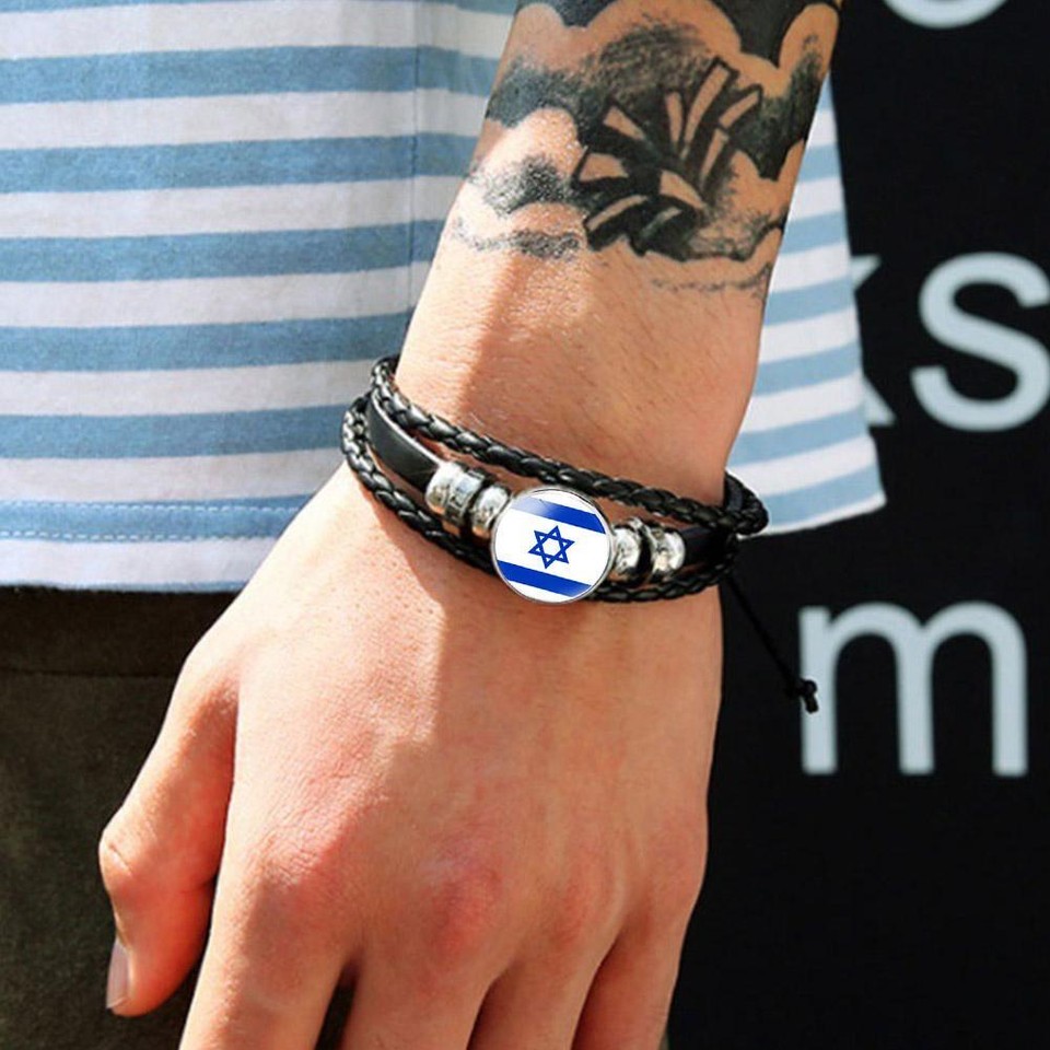 Handwoven Israeli Flag Bracelet Jewelry Men Gifts{ | eBay