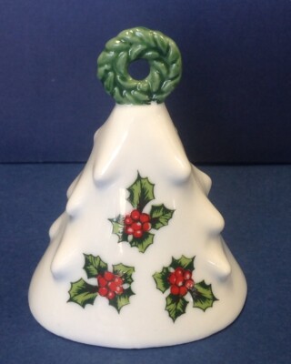 Vintage Lefton Porcelain Christmas Tree Bell - Japan # 457 Holly and ...