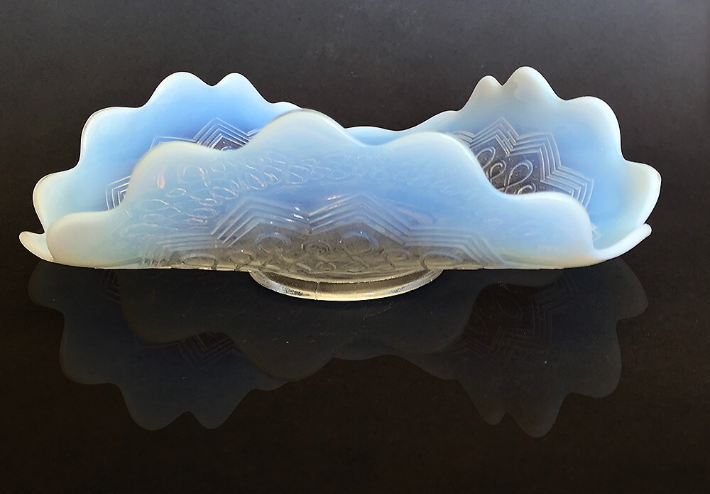 Beautiful Antique Jefferson Glass Many Loops White Opalescent Curved ...