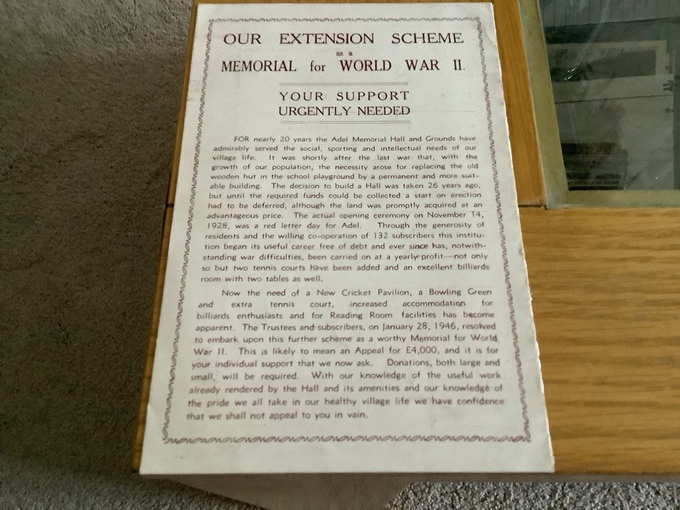 Adel ( Leeds) War Memorial Hall. Spring Cafe 1946. Programme & Dancing ...