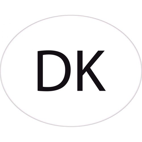 Danemark Denmark Danmark DK vignette pays autocollant EU Europe ovale ...