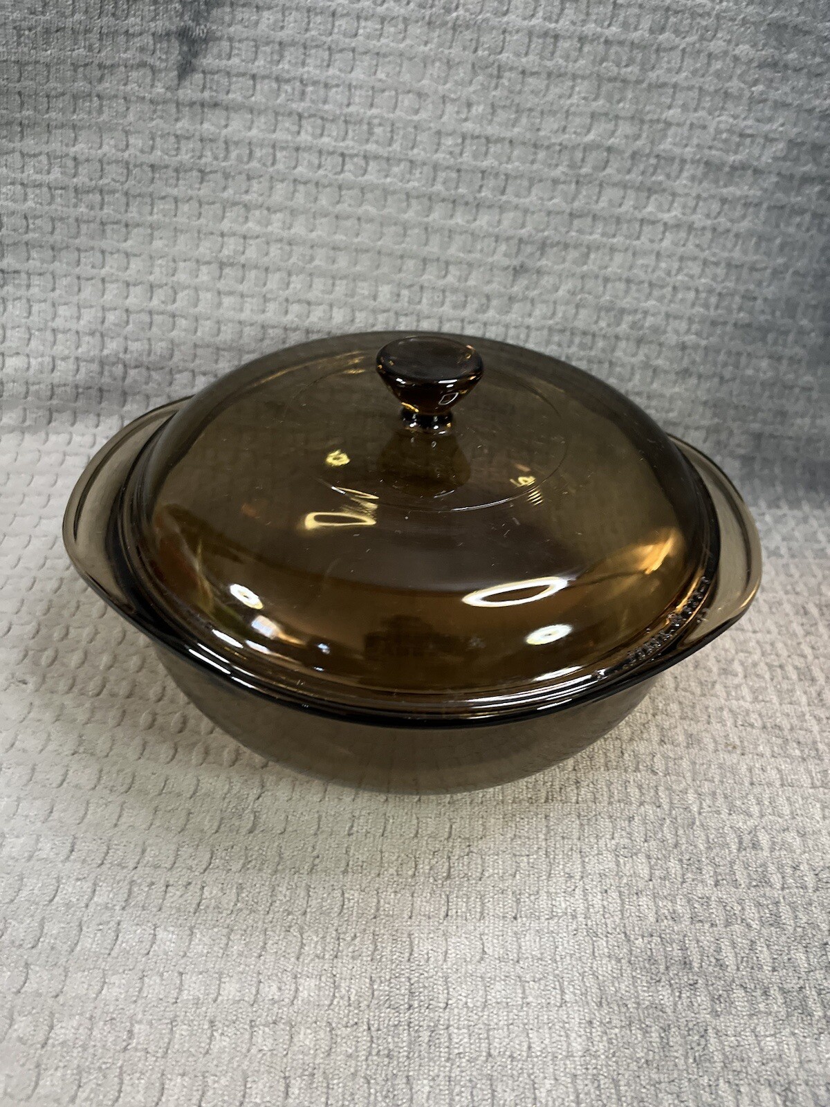Vintage Pyrex #023 Amber Glass Casserole Bowl Baking Dish W/ Handles ...