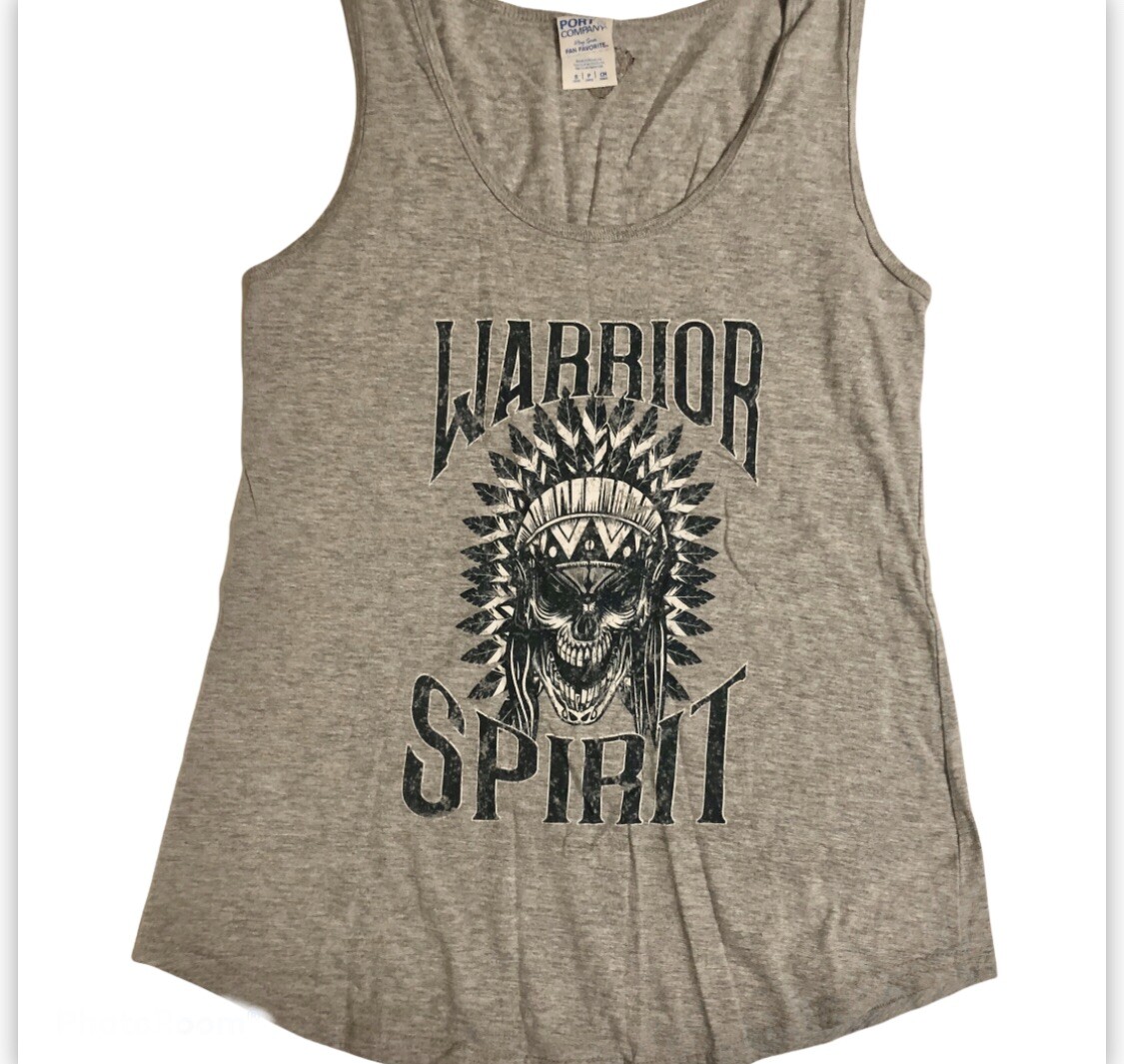 WARRIOR SPIRIT native tribal skull WOMEN'S TANK Top G… - Gem