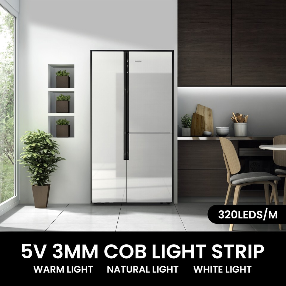 COB LED Light Strip Thin 3mm LED Strip 5V Flexible Tape Lights For Room ...